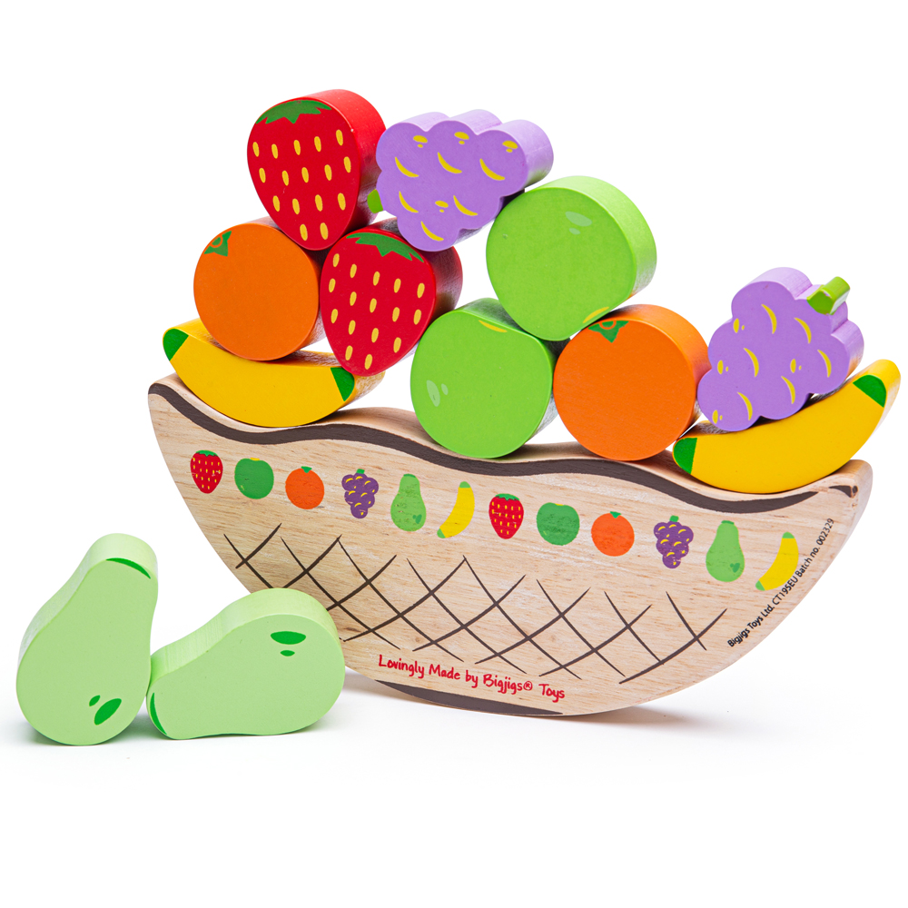 Bigjigs Toys Wooden Fruit Balancing Balance Game Play Set for sale ...